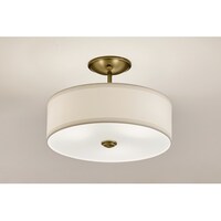 Kichler Lighting Shailene 14 in. 3-Light Natural Brass Round Semi-Flush Mount Light - 14 in ...