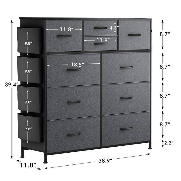 10 Drawer Dresser Closet Storage Tower Organizer Unit for Bedroom - Bed ...