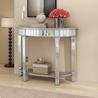 Mirror Circular Curved Console Table with Shelf - Bed Bath & Beyond ...