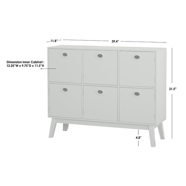 Simple Living Jamie Mid Century Modern 6 door Storage Cabinet On Sale Bed Bath Beyond 14516767