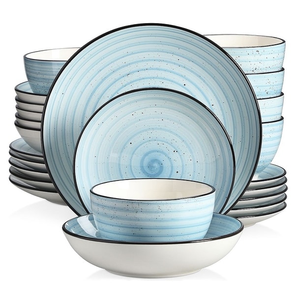 vancasso Bonbon Stoneware Handpainted Spirals Pattern Dinnerware Set - Bed Bath & Beyond - 33832585