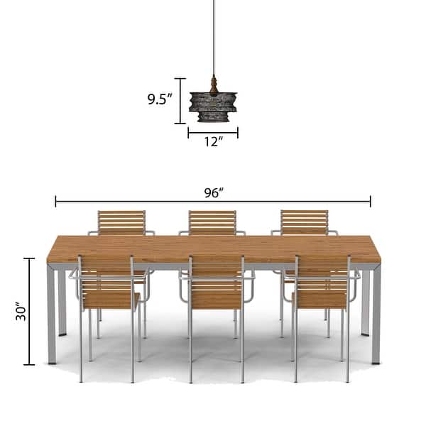 Cierra River of Goods Black Metal and Wood 12-Inch Pendant Light with ...