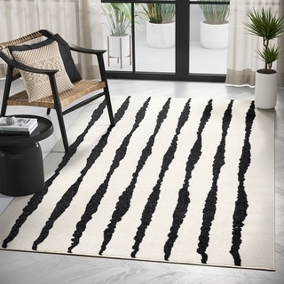 Abani Rugs Nordic Cream Black Striped Area Rug - Bed Bath & Beyond ...