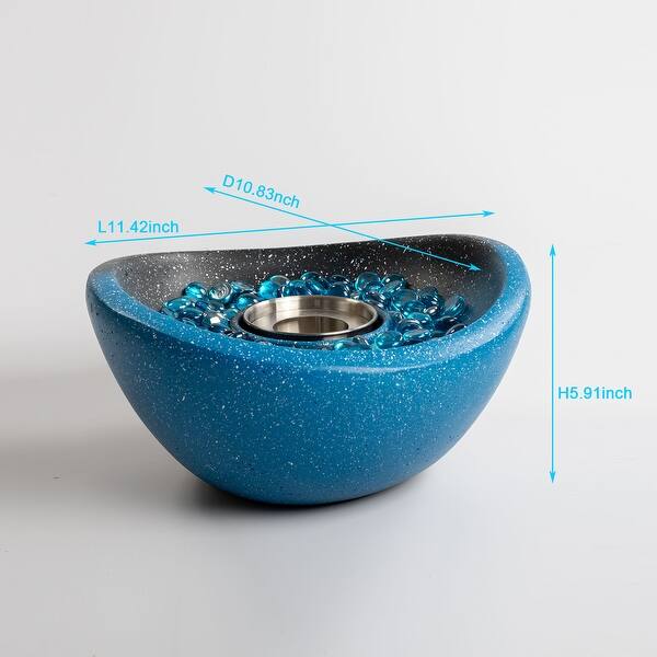 Tabletop Fire Pit Blue-Black with Spray dot Ethanol Fireplace Alcohol ...