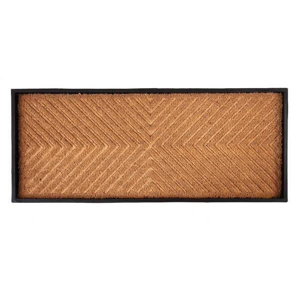 Jani Natural & Recycled Rubber Boot Tray with Cross Embossed Coir ...