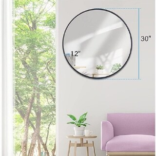 YSSOA Round Wall Mirror for Bathroom, Entry, Dining Room & Living Room ...