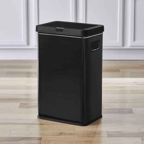 13.7gal Stainless Steel Touchless Kitchen Garbage Can Black - Bed Bath ...