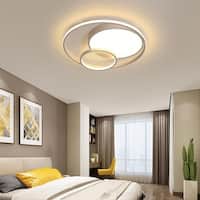 Modern Acrylic LED Ceiling Light Fixture 3 Rings Round Chandelier - 18 ...