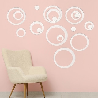 Silver Circle Wall Mirror Stickers for Wall, Home, Mirrors Decals - Bed ...
