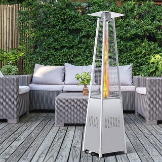 Stainless Steel Pyramid Glass Tube Flame Outdoor Heater - Bed Bath ...