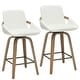 Modern Fabric & Bentwood 26" Counter Stool w/Swivel, Set of 2 - Bed ...