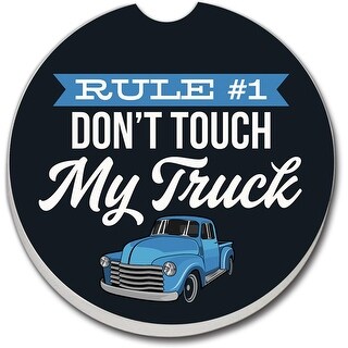 CounterArt Absorbent Stoneware Car Coaster, Don't Touch My Truck, Set ...