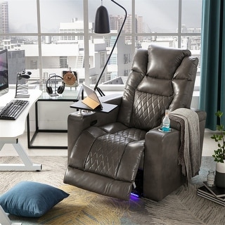 Power Recliner Home Theater Seating with USB, Cup Holders, Swivel Tray ...