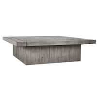60 Inch Square Coffee Table with Concrete Laminate Top, Plinth Base ...