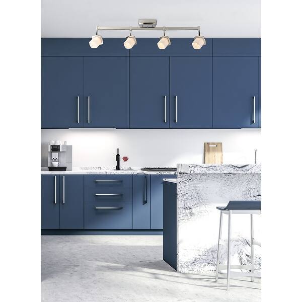 Eglo Hogan Ridge 4-Light Chrome LED Semi-Flush Mount Track Lighting ...