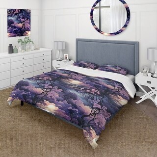 Designart "Dusky Dreamscapes Moody Patterns I" Cottage Bedding Cover ...