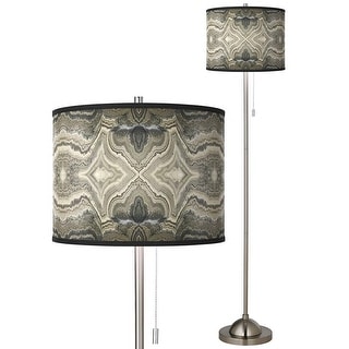 Sprouting Marble Brushed Nickel Pull Chain Floor Lamp - 13" x 62" - Bed ...