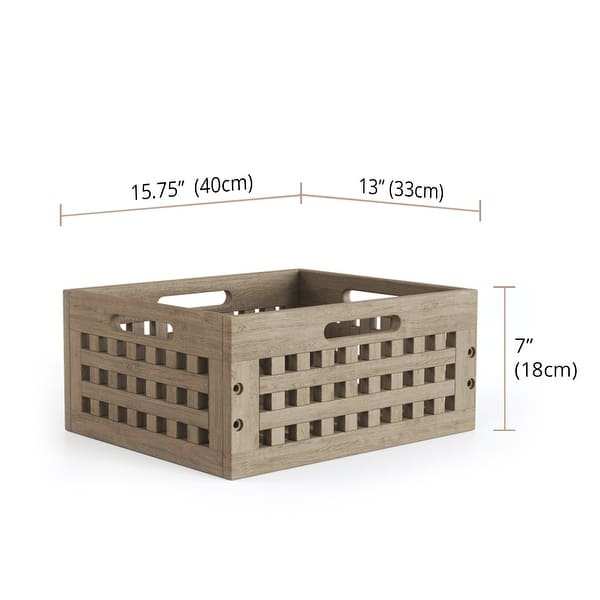 Grate Teak Storage Bin - Bed Bath & Beyond - 39506138