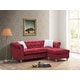 Mid-Century Modern L-Shaped Velvet Cushion Rolled Arm Sofa,Burgundy ...