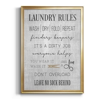 Neutral Laundry Rules Premium Framed Print - Ready to Hang - Bed Bath ...