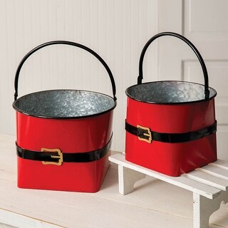 Set of Two Large Santa Suit Buckets - Red - Bed Bath & Beyond - 32546319