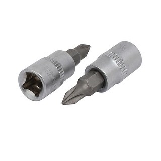 37mm Length PH1 Phillips Bit 1/4-inch Square Socket Adapter 2pcs - Bed ...