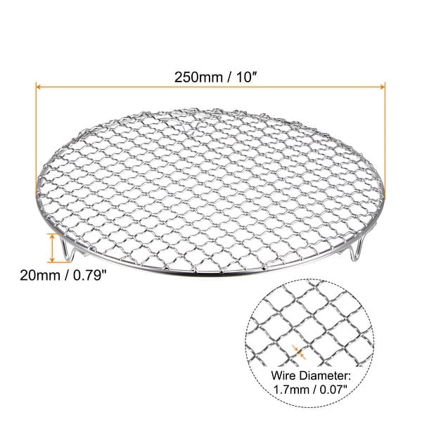 Round Cooking Rack 10-inch Stainless Steel Cross Wire Barbecue Grill ...