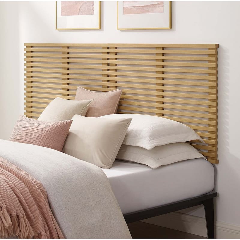 Vidalia Mid-century Modern Oak Wooden Floating King Size Headboard ...