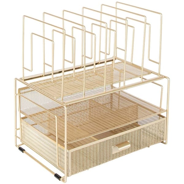 Desk Organizer and Desktop Rack with File Holder Sorters and Drawer ...