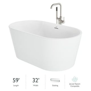 Jacuzzi Celeste 59" Free Standing Acrylic Soaking Tub with Center - Bed ...