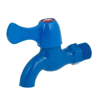 Unique Bargains Huse Bathroom Blue Plastic Handle 20mm Diameter Male ...