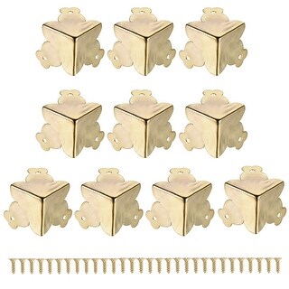 27x27x27mm Metal Box Corner Protectors Iron Edge Guard, Gold Tone 16pcs ...