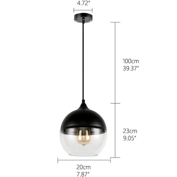 Modern loft hanging Glass Pendant Lamp Fixtures E27 E26 LED Pendant ...