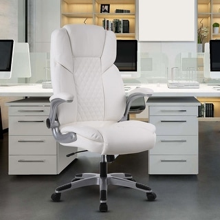 Executive Office Chair, Desk Chairs, High Back Leather Swivel Office ...