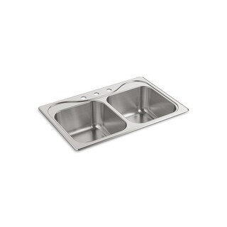 Sterling Southhaven 33-in. Double Bowl Drop-in 18 Gauge Stainless Steel ...