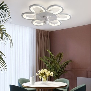 19.7undefinedundefined White LED Ceiling Fan 3 Color Changeable Remote ...