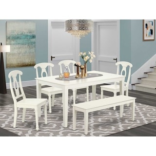 Country Cottage Dining Set 6pc - 60 Inch Table, 4 Chairs, Bench ...