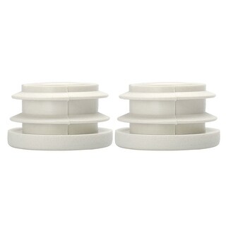 3/4" 19mm OD Round Ribbed Tube Insert Pipe End Cover Cap 2pcs - White ...