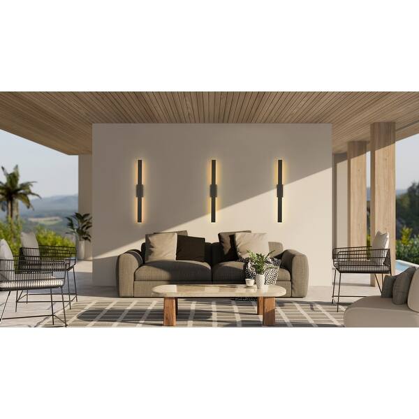 Stylet by Z-Lite 4 Light Outdoor Wall Light in Sand Black with White ...