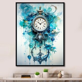 Designart "Clock Time In Motion I" Watches Framed Canvas Print - Bed ...