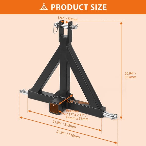 Heavy Duty 2 inch Receiver Tow Drawbar 3 Point Hitch - Bed Bath ...