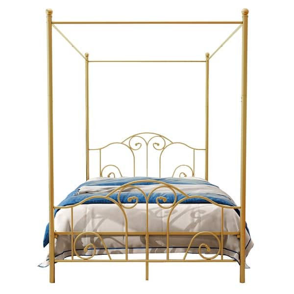 Alazyhome Canopy Metal Bed Frame, Metal Slat Support - On Sale - Bed ...