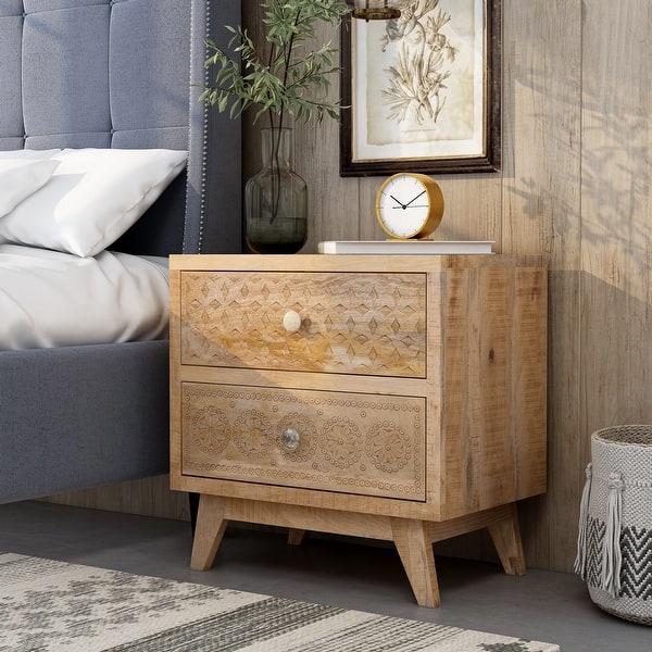 mango wood bedside table