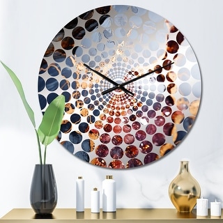 Designart "Pink and gold Marble river VI" Gold Abstract Clocks Modern ...