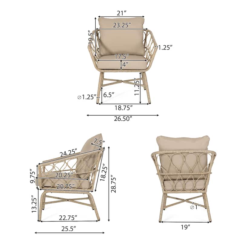 Bruce Outdoor Outdoor Wicker Club Chairs (Set of 2) by Christopher ...