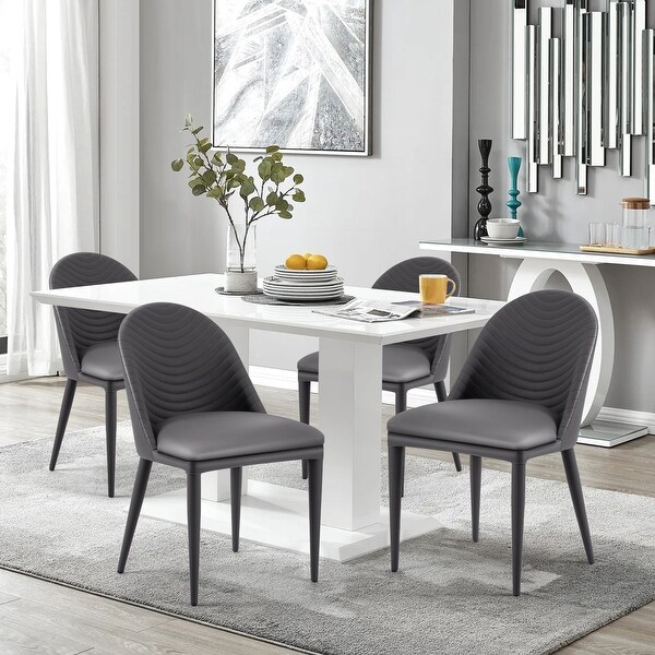 Fully Assembled Microfiber Leather Upholstered Dining Chairs Set of 2 22.44 D x 18.5 W x 32.28 H On Sale Bed Bath Beyond 37194510