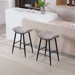Bar Stools Set of 2 Armless Counter Low Bar Stools Without Back Modern ...