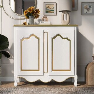 Locker sideboard with 2 doors pure hand-painted adjustable shelves and ...
