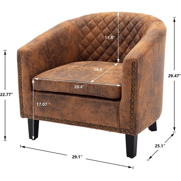 Barrel Accent Chair with Arms Microfiber Club Chairs Bucket Chair ...
