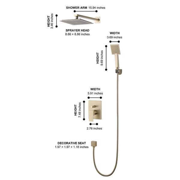 2.5 GPM Brushed Stainless Steel Shower System Shower Combo - Bed Bath ...